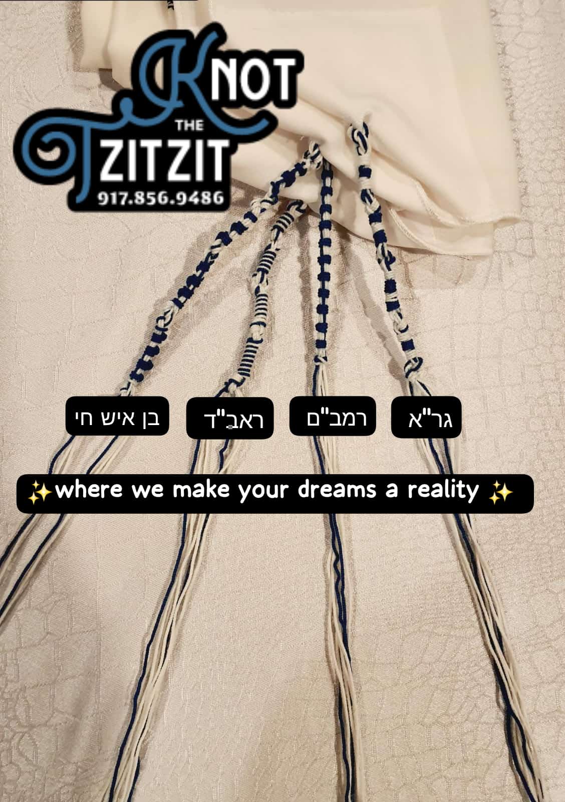 Tzitzis Strings - Blue Fringes - Techeiles - Tekhelet - Techelet - Tcheiles