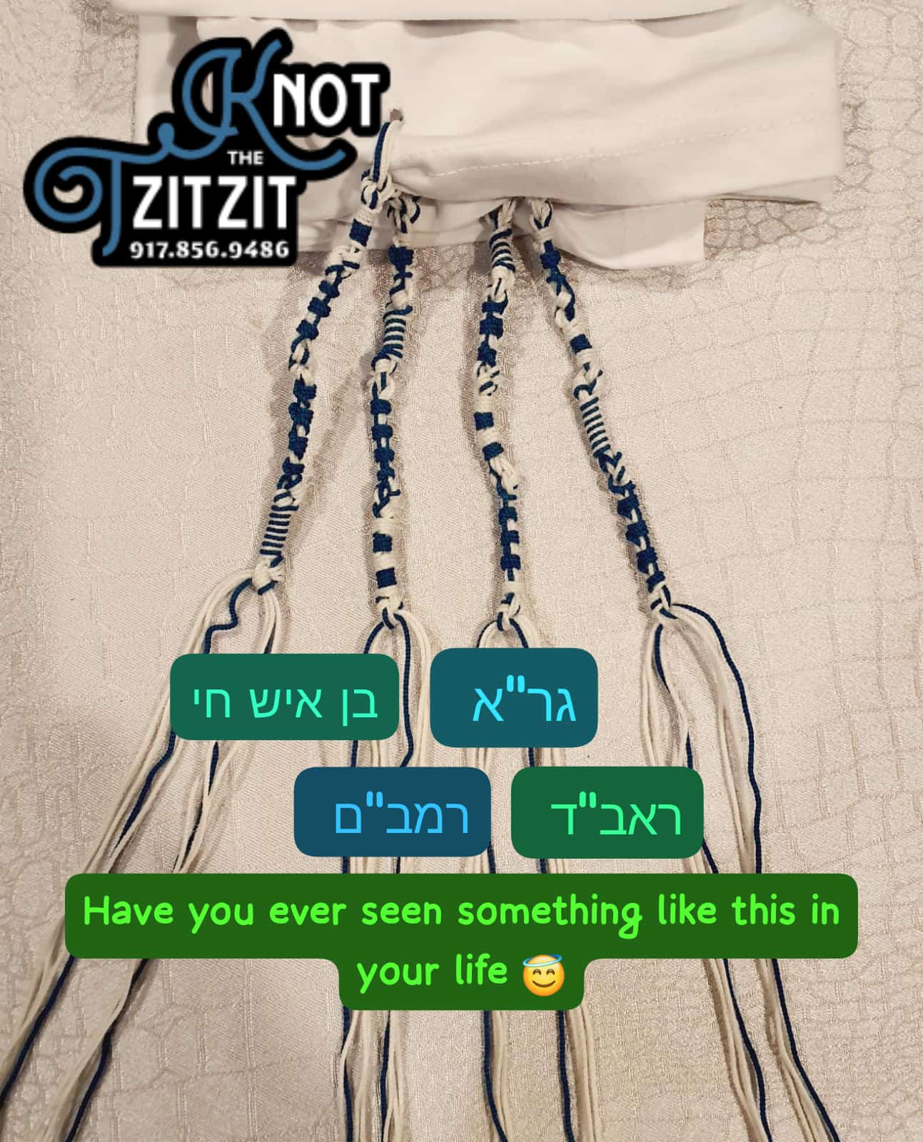 Tzitzis Strings - Blue Fringes - Techeiles - Tekhelet - Techelet - Tcheiles